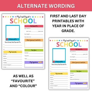 First and Last Day of School Interview | Back to School Printable | All ...