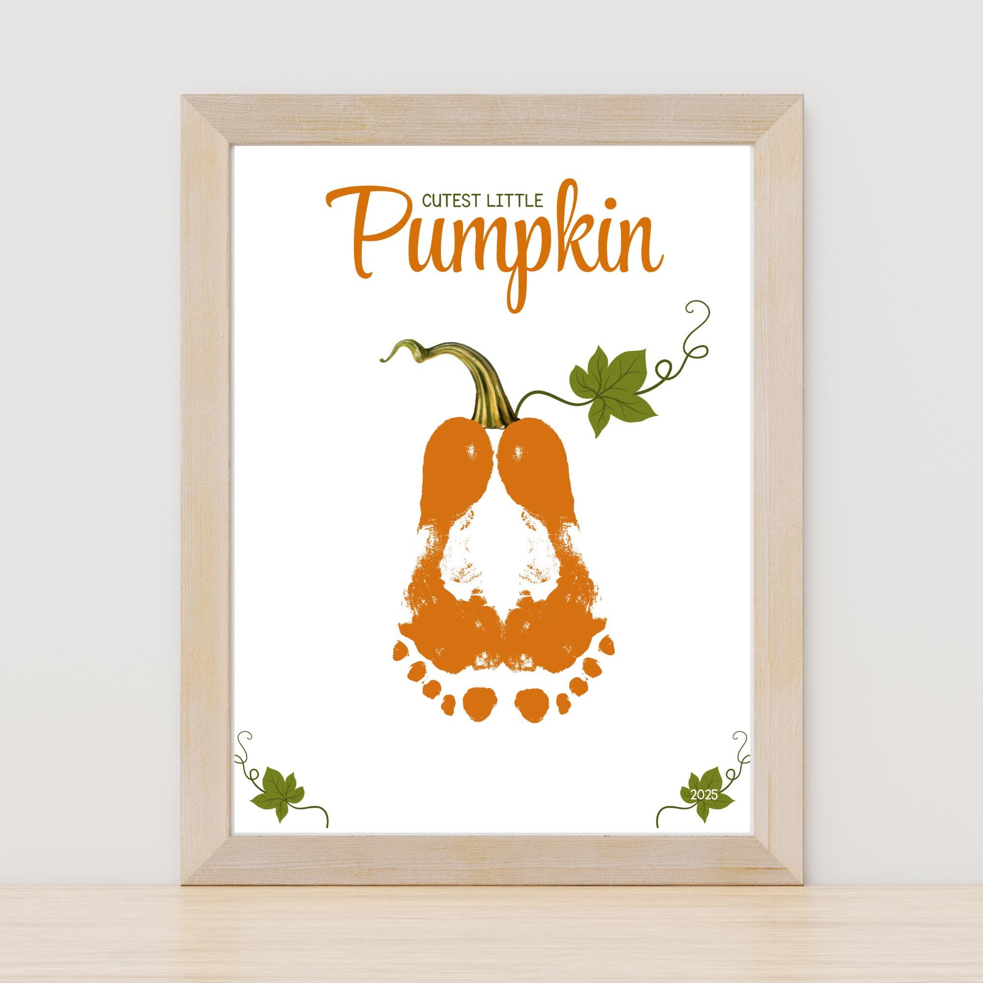 Cutest Little Pumpkin Printable, Fall Handprint or Footprint Craft ...