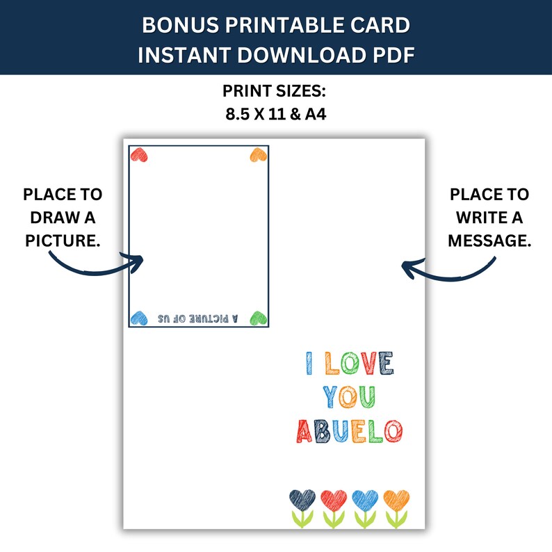All About My Abuelo Printable Gift: Abuelo Birthday, Father's Day (PDF ...