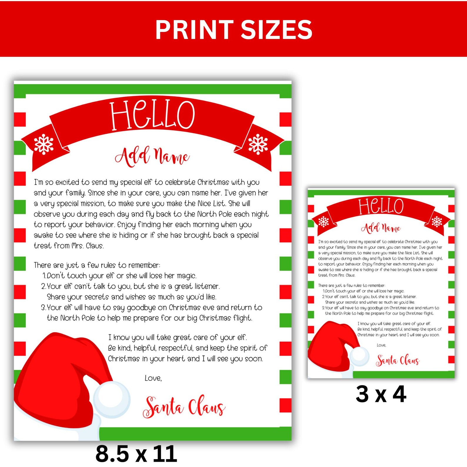 Editable Elf Arrival Letter Set: Personalized Welcome Letter (canva ...