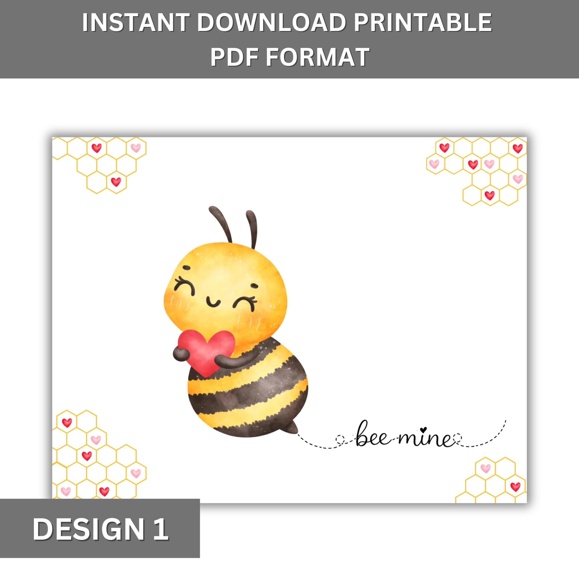 Bee Mine Valentine Handprint Printable | Valentine Craft for Kids ...