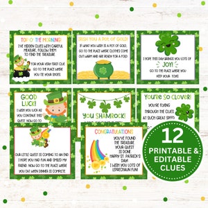 St. Patrick's Day Scavenger Hunt Printable and Editable With 12 Indoor ...