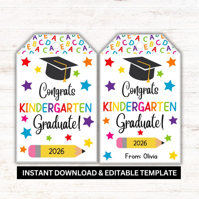 Kindergarten Tags - Etsy