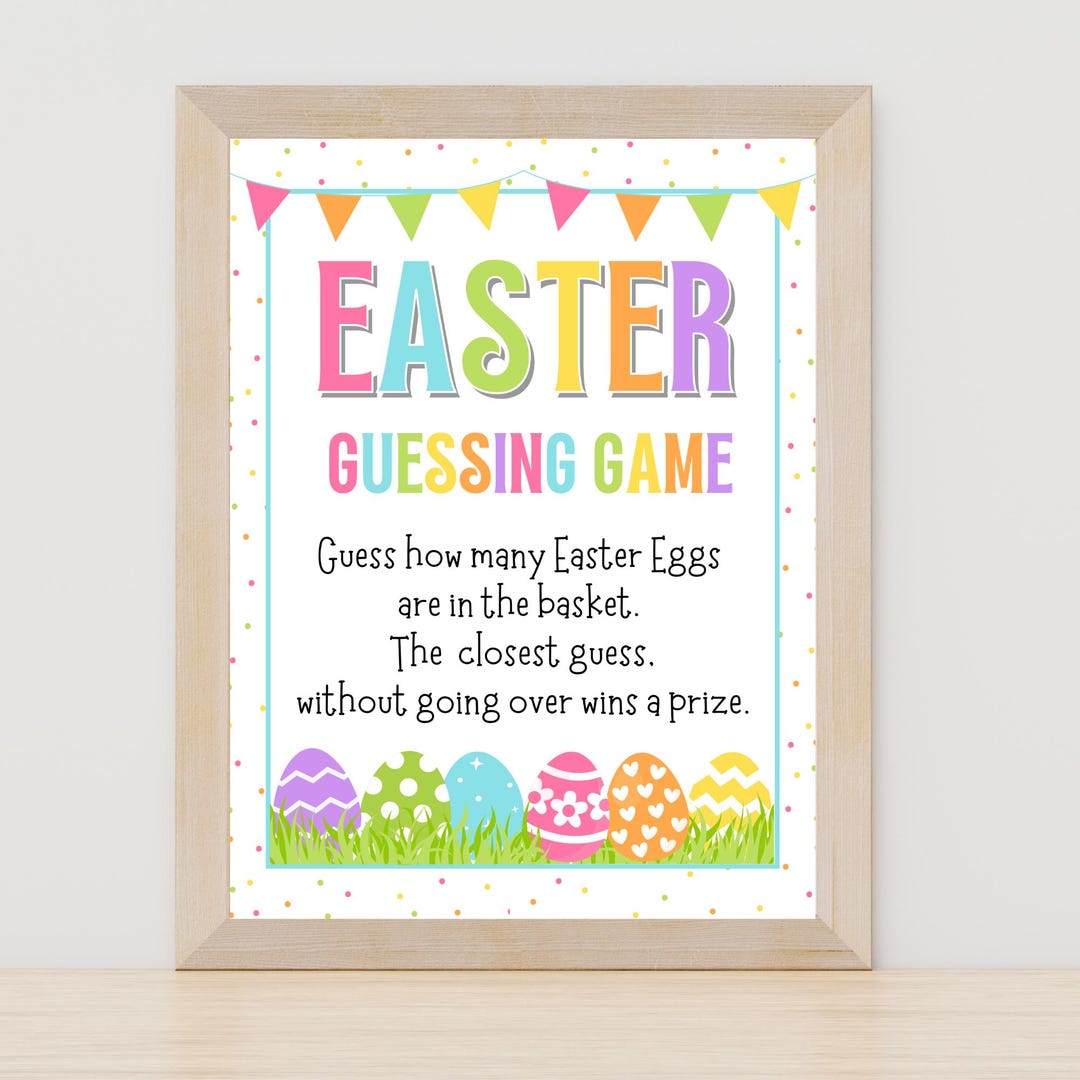 Easter Guessing Game Printable, Easter Party Game, Guess How Many Eggs ...