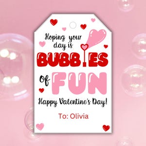 Bubbles Valentine Tag Printable | Bubble Valentine Gift for Kids - Etsy