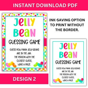 Jelly Bean Guessing Game Printable: Easter, Baby Shower, Classroom (PDF ...