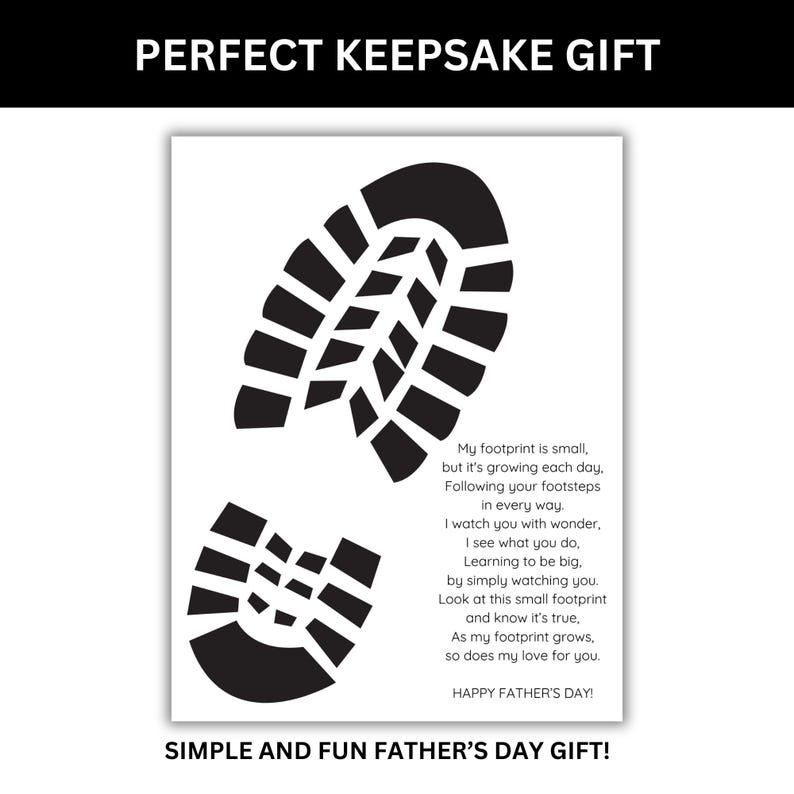Father's Day Footprint Art Keepsake, DIY Toddler Craft Gift (instant ...