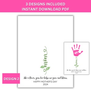 Mother's Day Handprint Printable | DIY Craft Gift for Mom - Etsy