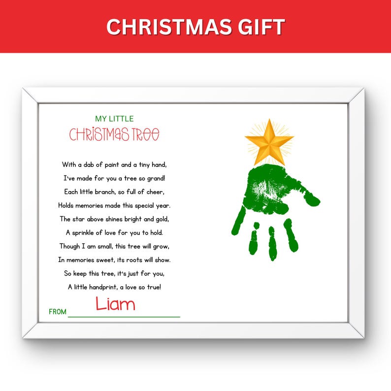 Christmas Tree Handprint Poem: DIY Holiday Keepsake (instant Download ...