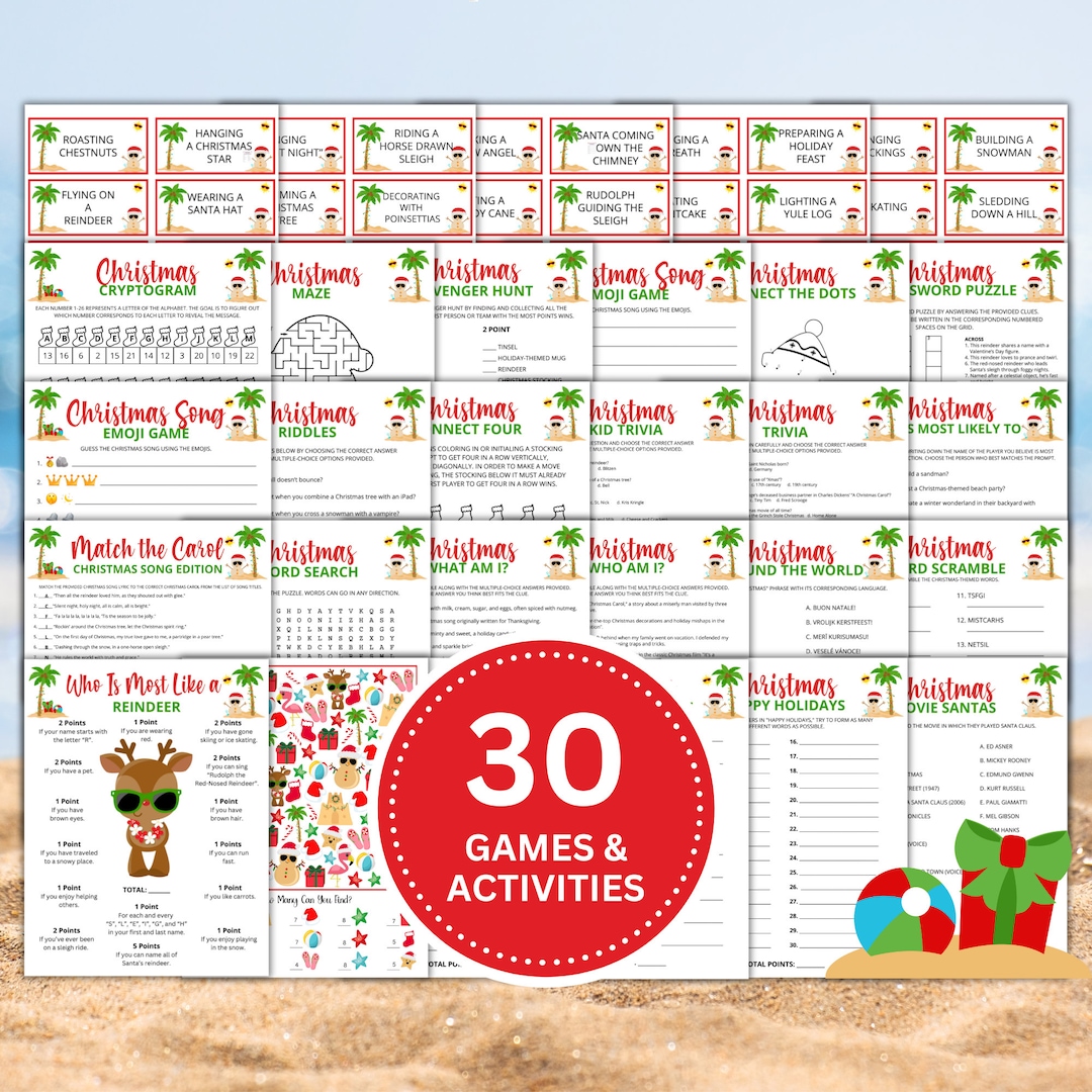 Christmas in July Party Game Bundle | Printable Christmas Games and ...