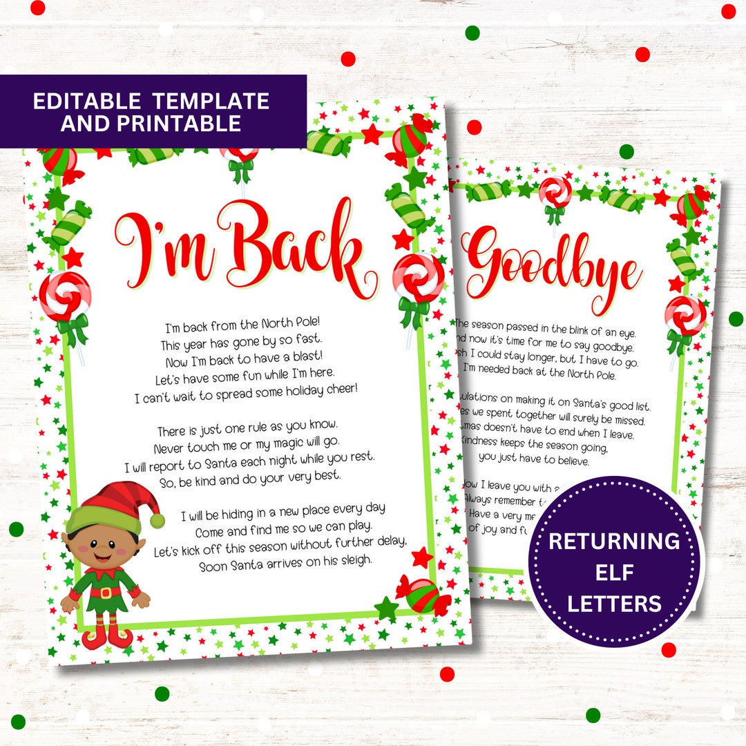 Elf Arrival & Departure Letter Bundle, Christmas Elf Letter, Elf ...