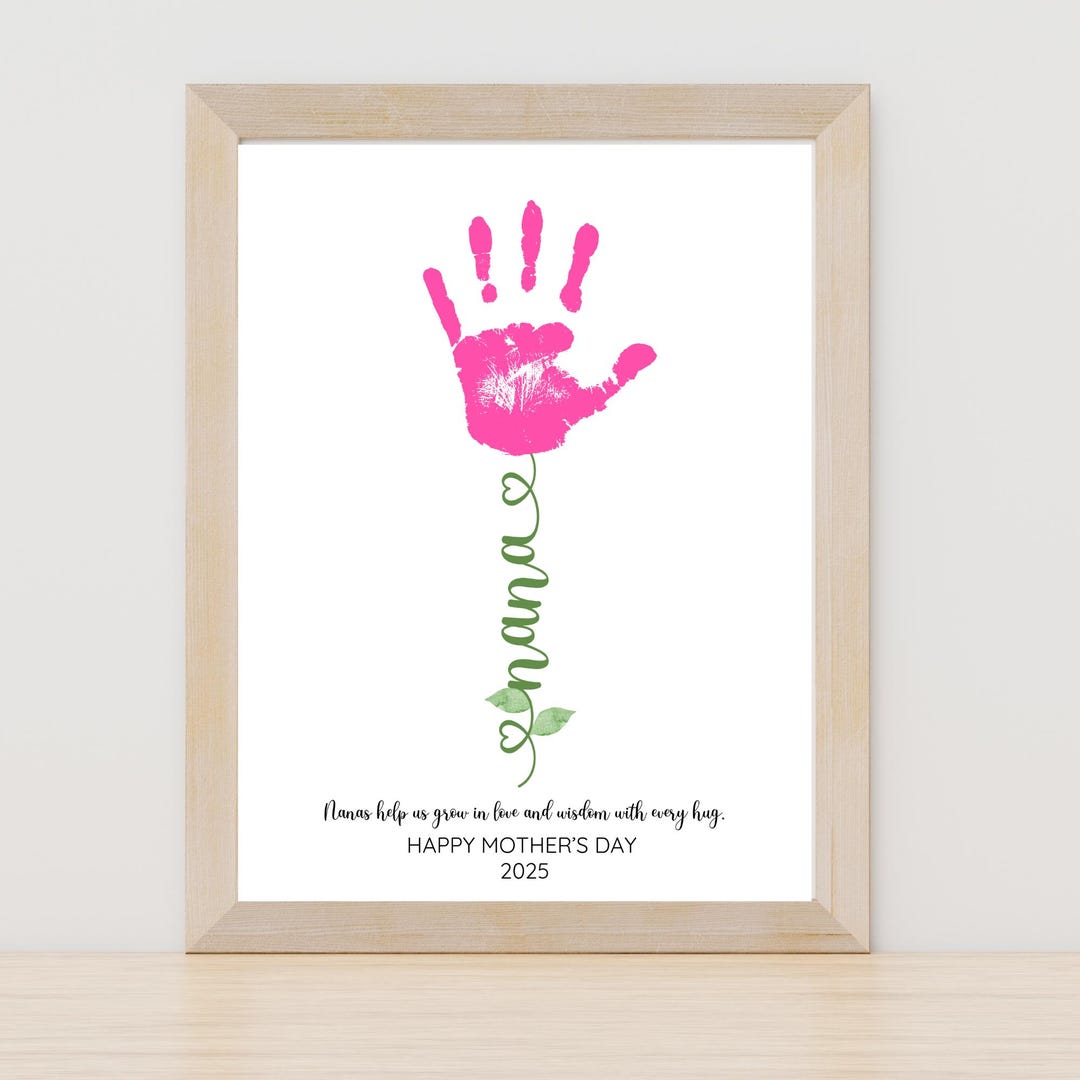 Mother's Day Handprint Craft for Nana | DIY Printable Gift, Flower ...