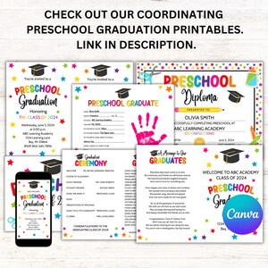 Editable Preschool Graduation Certificate, Preschool Graduation, Last ...