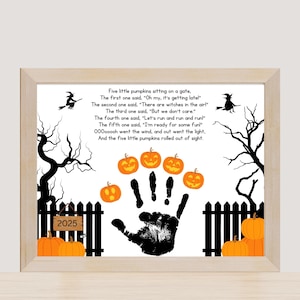 Five Little Pumpkins Handprint Craft, Kids Halloween Halloween Poem ...