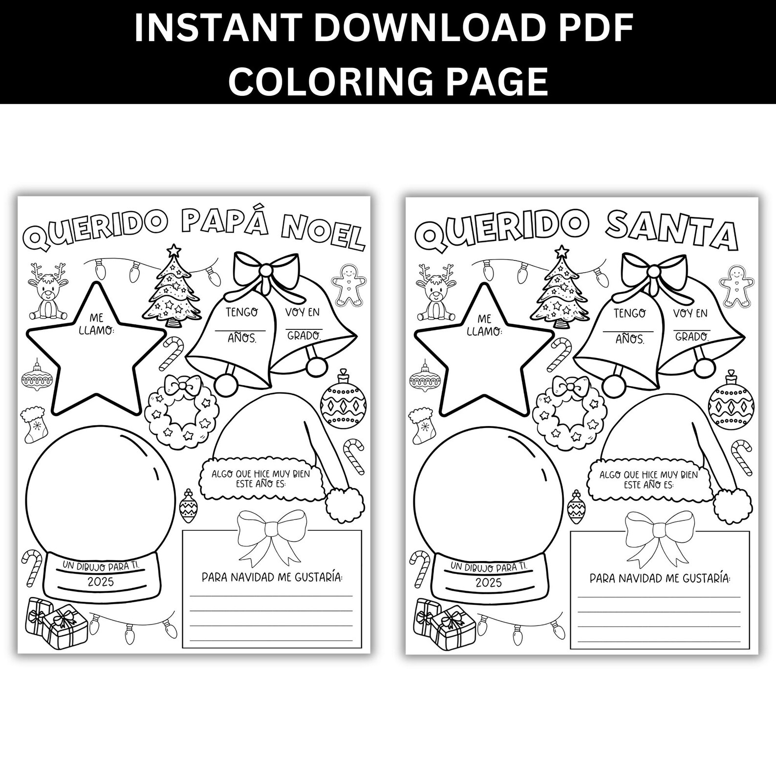 Spanish Letter to Santa Printable | Carta a Santa, Papá Noel | Instant ...