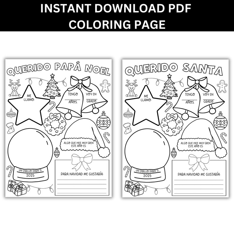 Spanish Letter to Santa Printable | Carta a Santa, Papá Noel | Instant ...