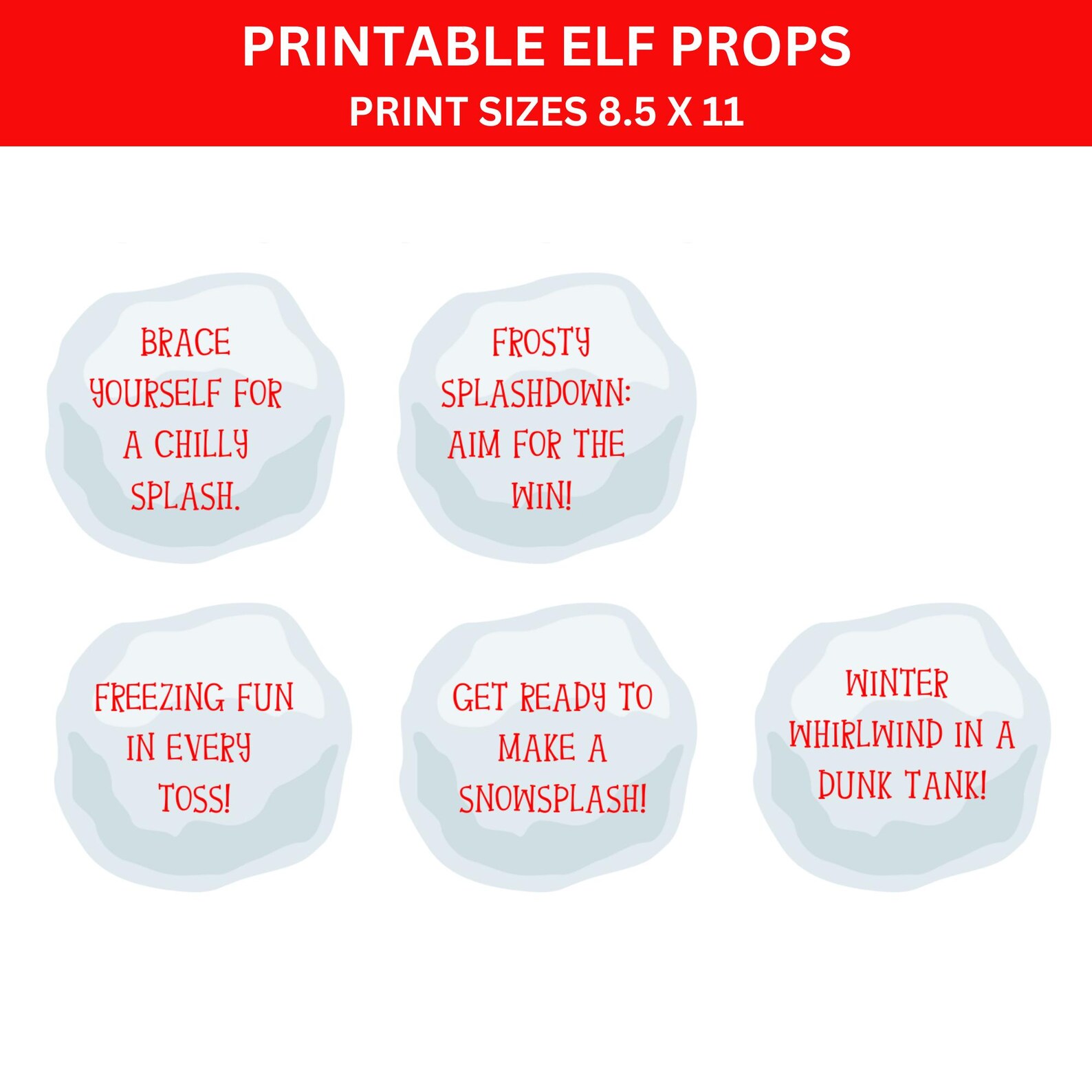 Elf Dunk Tank Printable Prop | Easy Elf Adventure - Etsy
