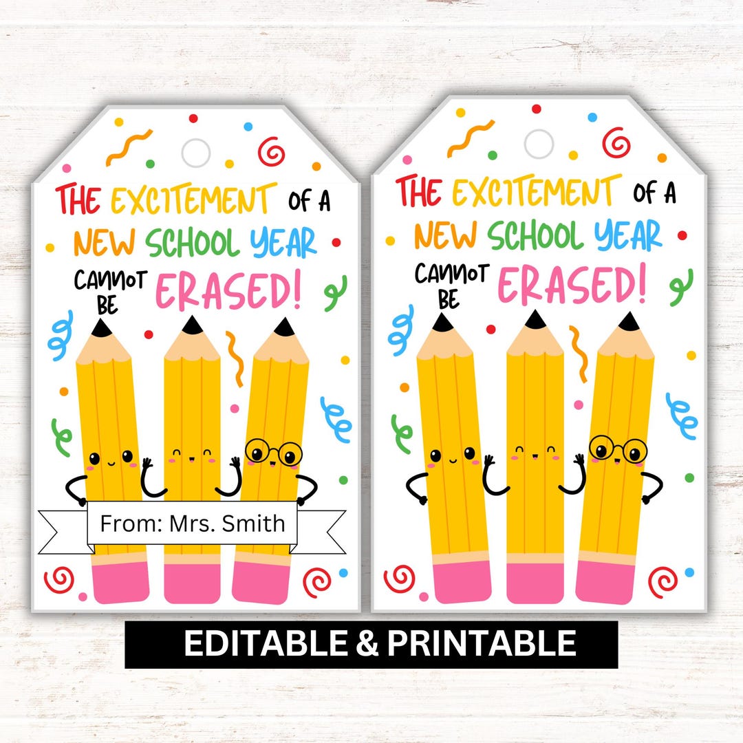 Back to School Gift Tags – Editable Teacher Gift (PDF & Canva) - Etsy