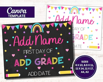 First Day of School Sign, Last Day of School Sign, Back to School Sign ...