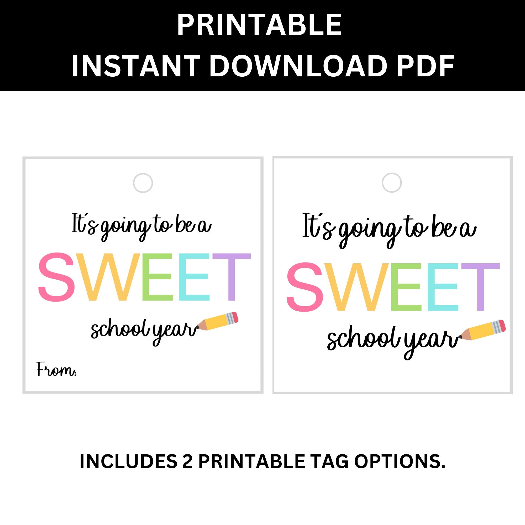 Editable Back to School Gift Tags: Sweet School Year, Canva Template ...