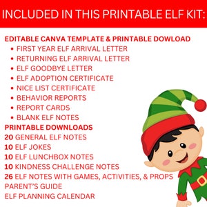 Printable Christmas Elf Kit, Christmas Elf Props, DIY Elf Kit ...