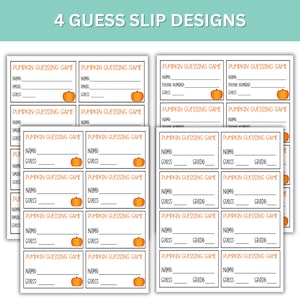 Guess How Many Pumpkins Are in the Jar Printable | Halloween Party Game ...