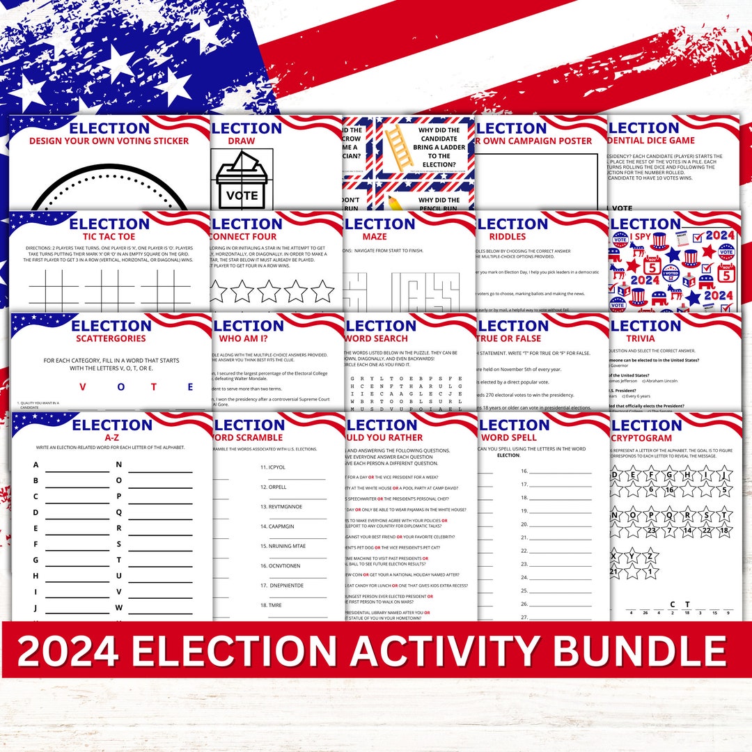2024 Election Day Activity Bundle: Games & Puzzles (instant Download ...