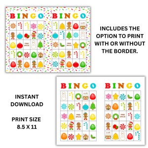 Printable Gingerbread Bingo 36 Cards, Call Cards, Bingo Chips Instant ...