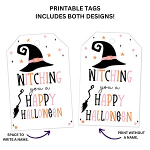 Printable Witching You A Happy Halloween Gift Tag Halloween - Etsy Canada