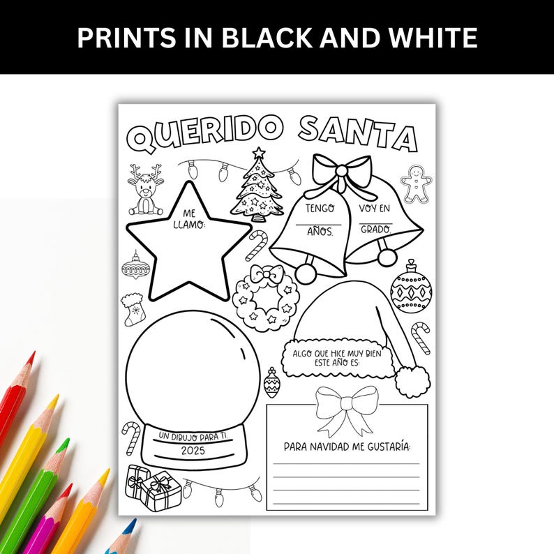 Spanish Letter to Santa Printable | Carta a Santa, Papá Noel | Instant ...