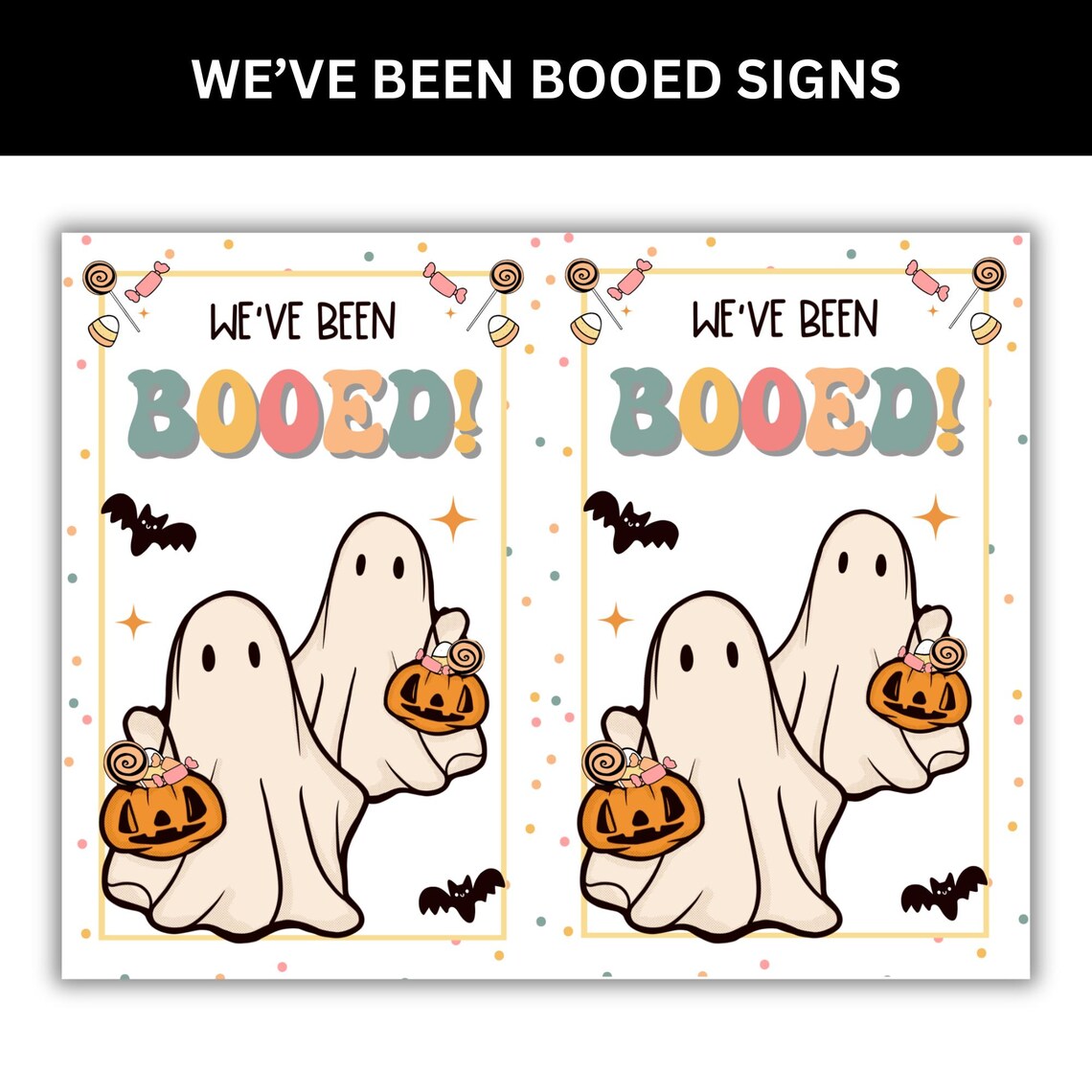 You've Been Booed Kit: Retro Ghost Halloween Printable (PDF Download ...