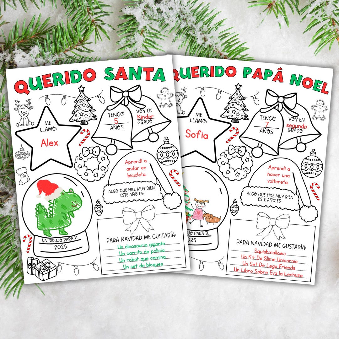 Spanish Letter to Santa Printable | Carta a Santa, Papá Noel | Instant ...