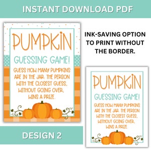 Guess How Many Pumpkins Are in the Jar Printable | Halloween Party Game ...