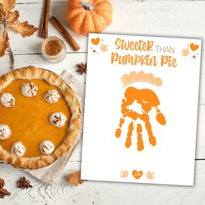 Pumpkin Pie Footprint Craft Fall and Thanksgiving Printable ...