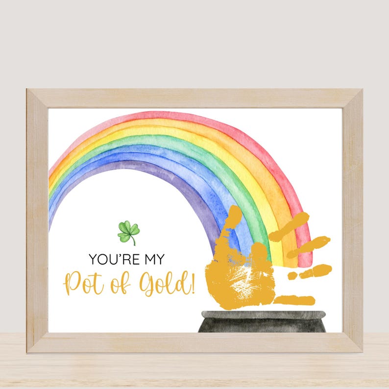 St. Patrick's Day Handprint Craft: Pot of Gold Keepsake (PDF) - Etsy