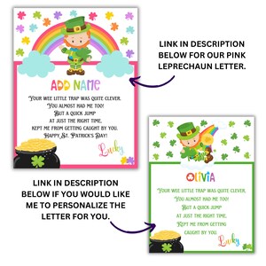 Leprechaun Letter Kids Lucky Leprechaun Note Shamrock Irish Trap ...