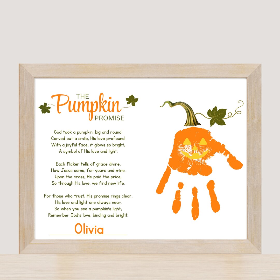 Pumpkin Promise Handprint Craft Printable | DIY Christian Pumpkin Kids ...