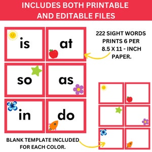 Printable Sight Words | Editable in Canva | Instant Download PDF - Etsy