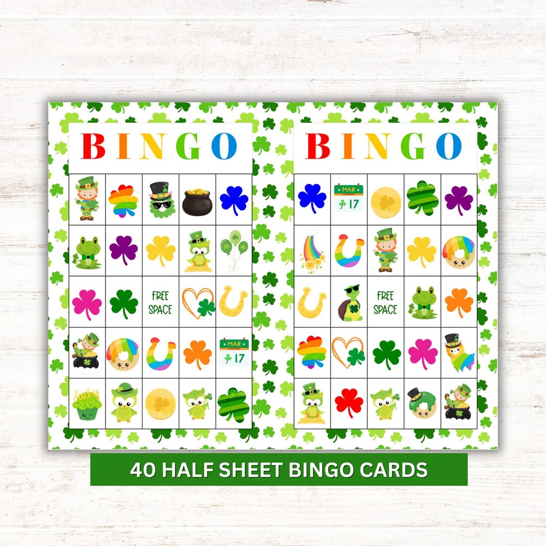St. Patrick’s Day Bingo Game | Printable PDF | 40 Unique Cards ...