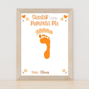 Pumpkin Pie Footprint Craft Fall and Thanksgiving Printable ...