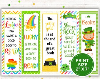 St Patricks Day Bookmarks, Printable Bookmark, Saint Patricks Day ...