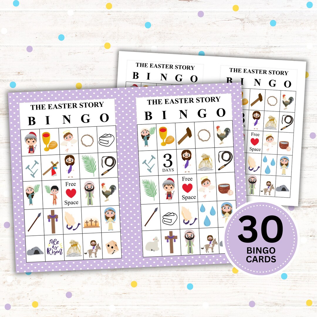 Printable Easter Story Bingo Game Instant Download PDF Format - Etsy