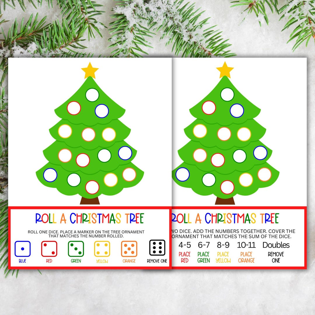 Roll a Christmas Tree Game: Holiday Party Activity (PDF) - Etsy