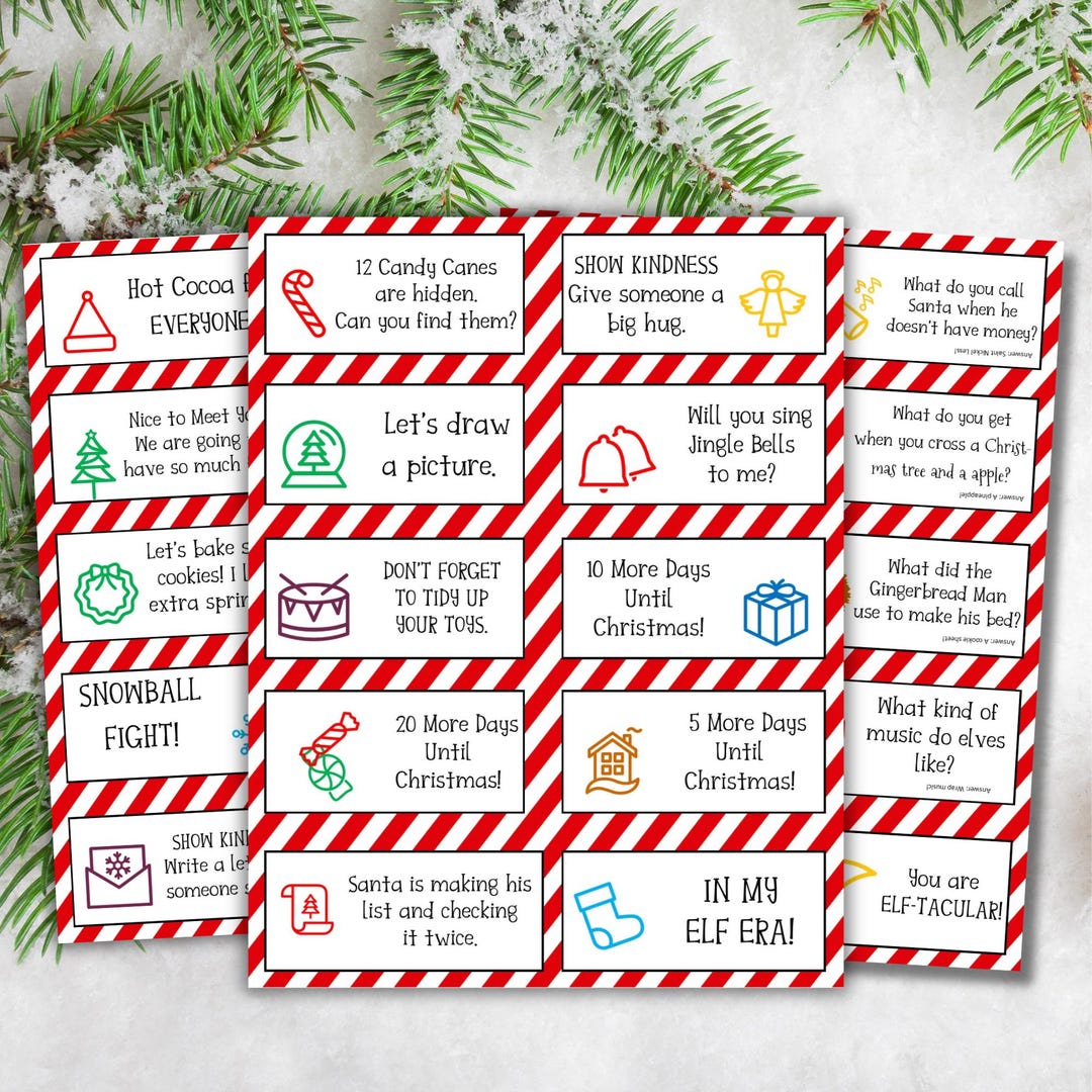 Printable 30 Elf Notes | Fun and Easy Elf Adventures - Etsy