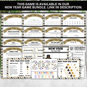 New Year Dice Game Printable | Fun 2025 Kids Game | New Year’s Eve ...
