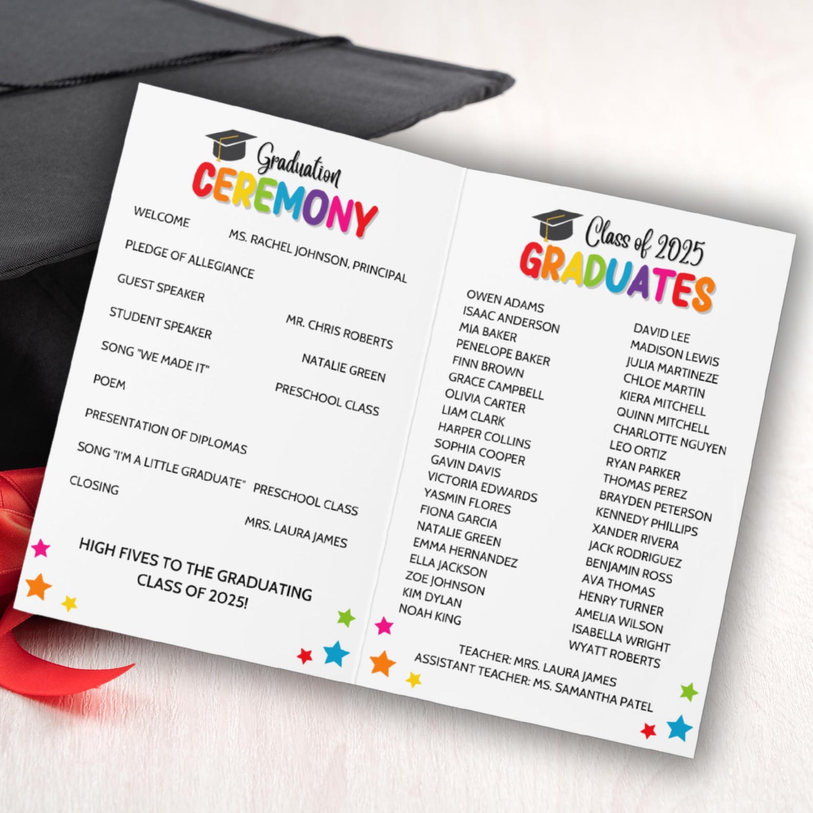 Editable Pre-k Graduation Program, Canva Template, Instant Download, 8 ...