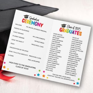 Editable Pre-k Graduation Program, Canva Template, Instant Download, 8 ...
