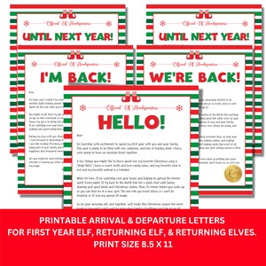 Elf Letter Bundle Arrival and Departure Letters, Santa Letter ...