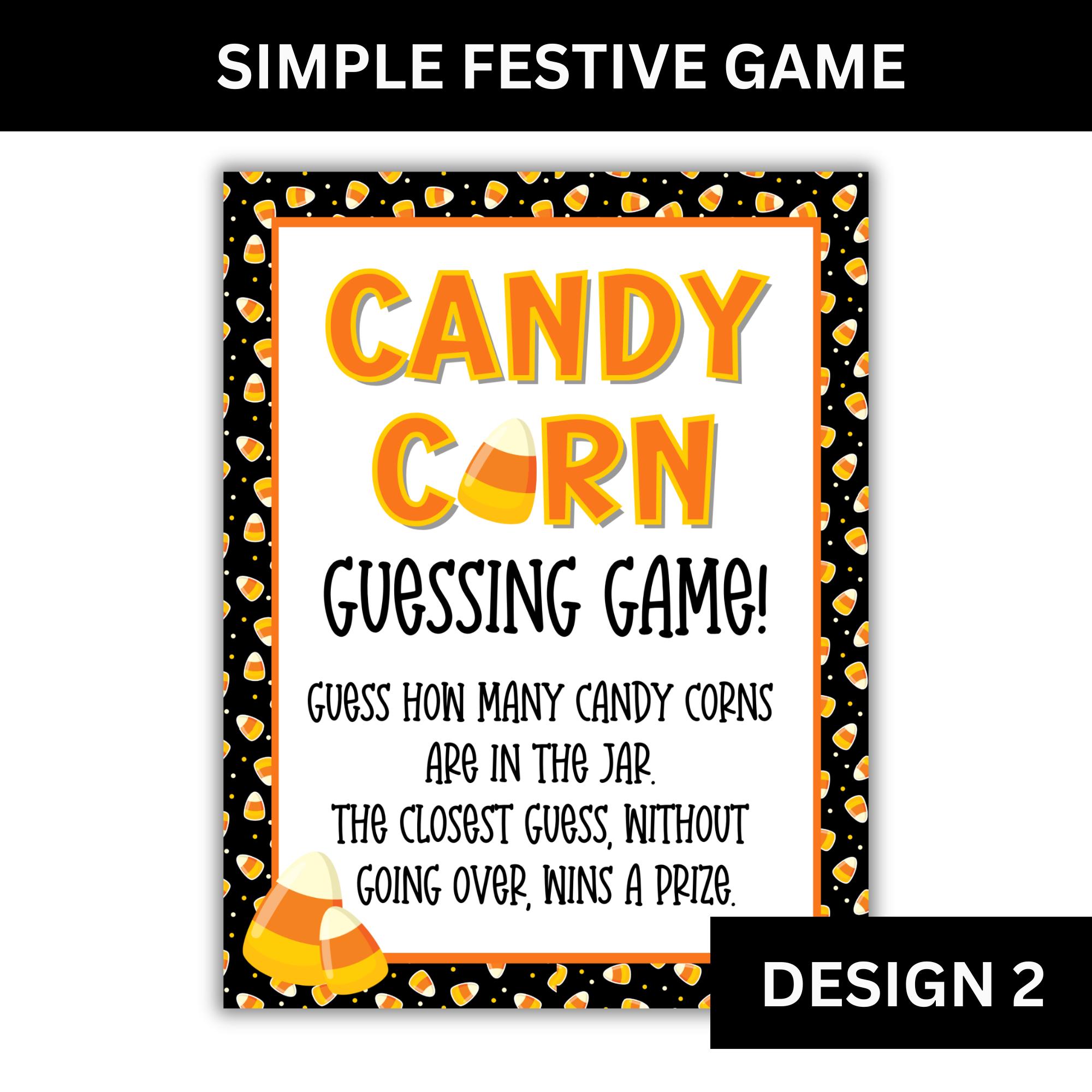 Candy Corn Guessing Game: Halloween Party, Classroom (instant PDF ...