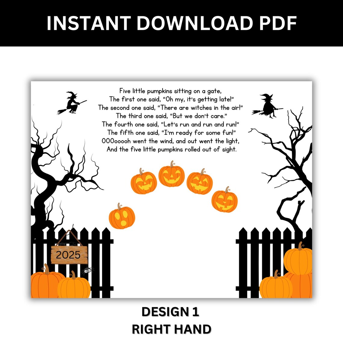 Five Little Pumpkins Handprint Craft, Kids Halloween Halloween Poem ...